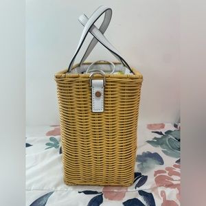 kate spade | Bags | Kate Spade Sam Wicker Lemon Zest Medium Satchel Nwt ...